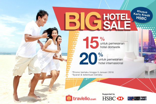 Promo Kartu Kredit HSBC: Diskon Up to 20% di Travelio.com