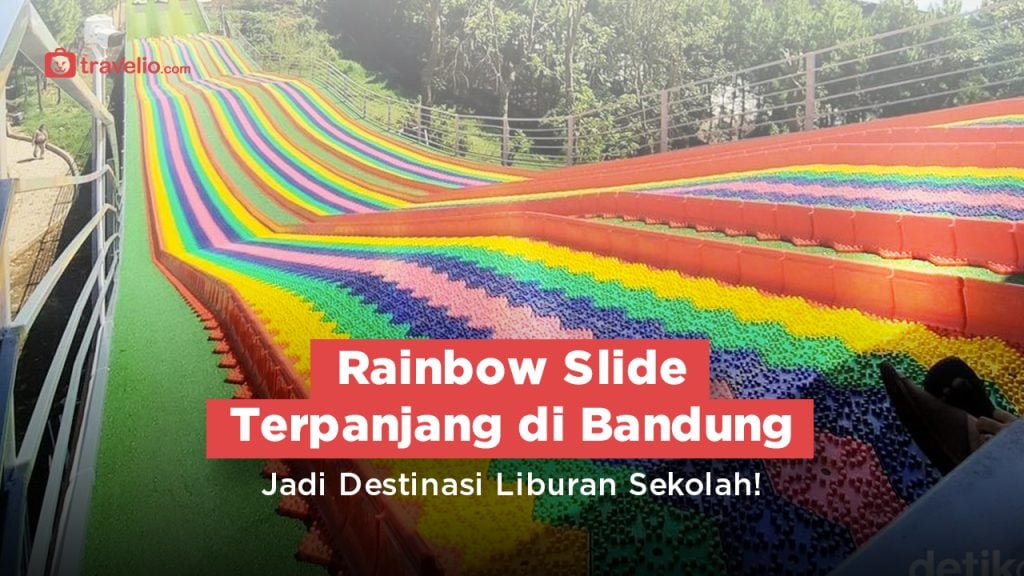 Destinasi Liburan ke Rainbow Slide Terpanjang di Bandung 😍