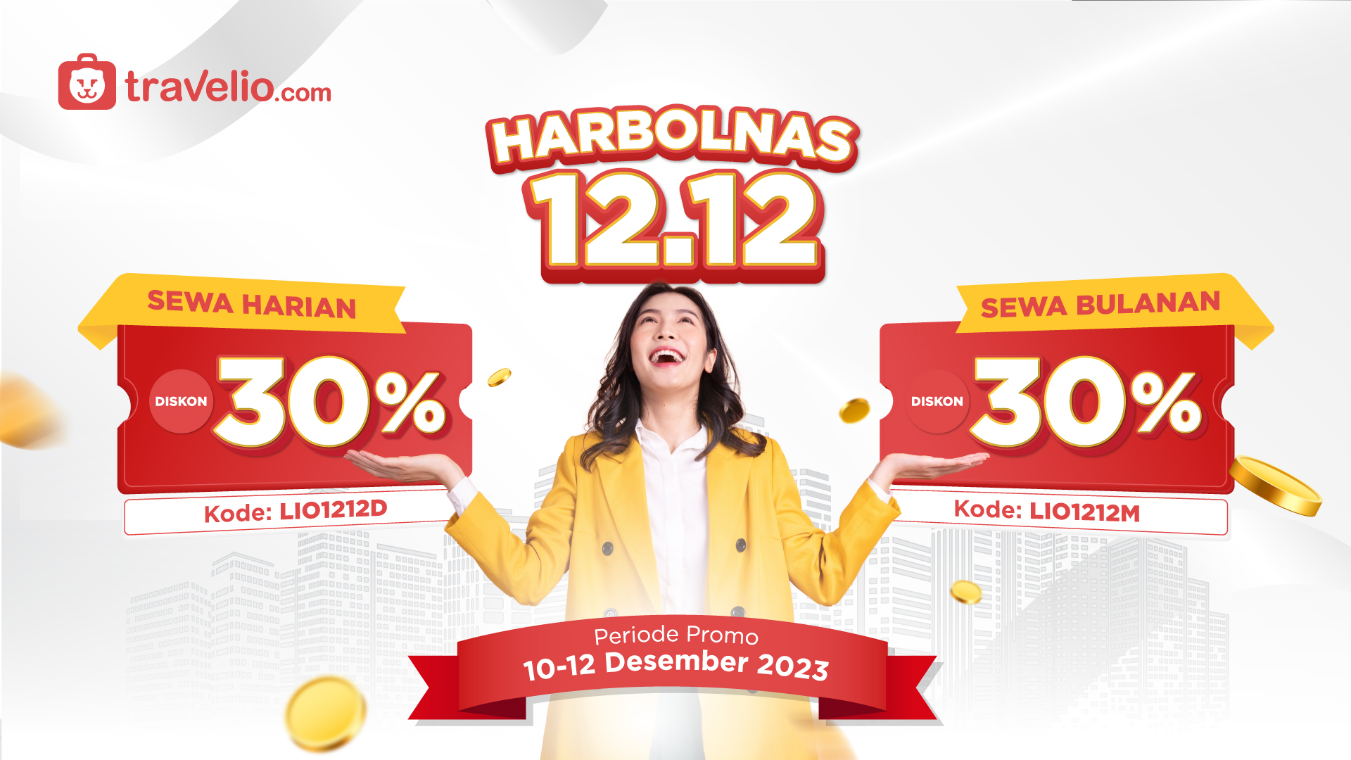 Jangan Sampai Terlewat! Banjir Promo Harbolnas 12.12 di Travelio Bikin Makin Untung